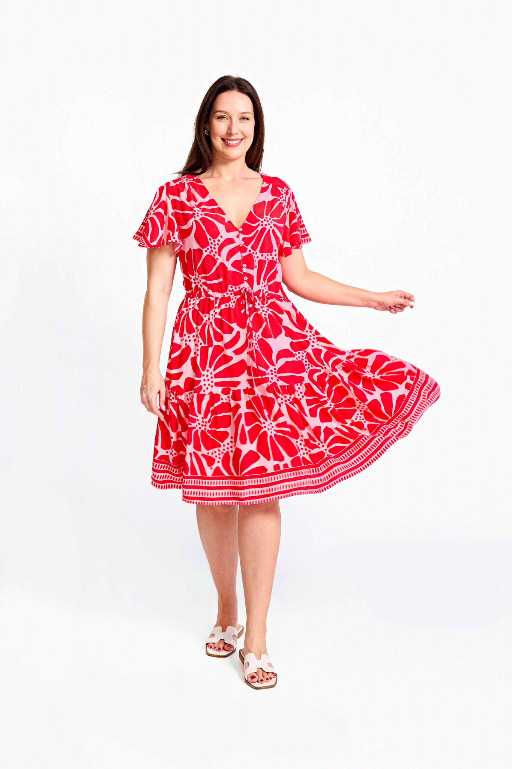 CERISE DRESS-WHOLESALE WOMEN DRESS-RED PRINT – BOHO AUSTRALIA