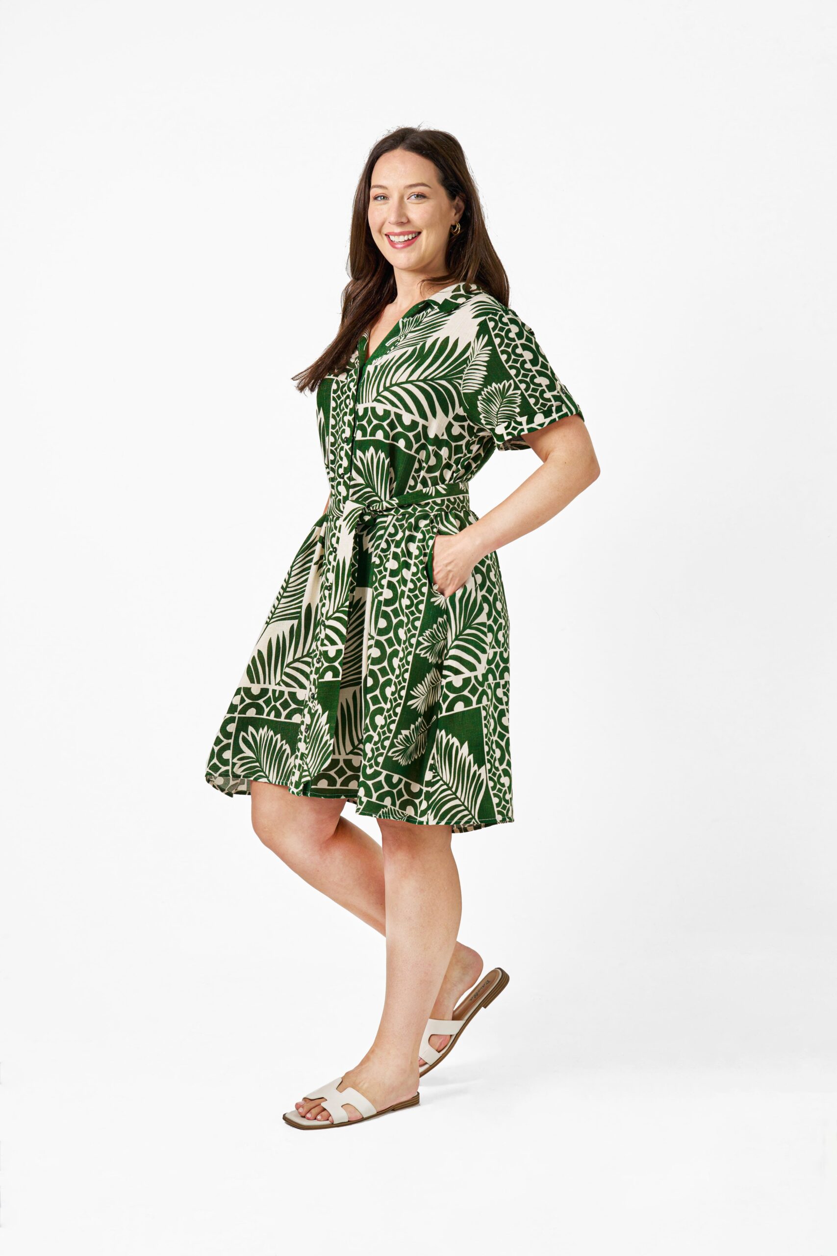 BARRY DRESS-WHOLESALE WOMEN DRESS-GREEN PRINT – BOHO AUSTRALIA
