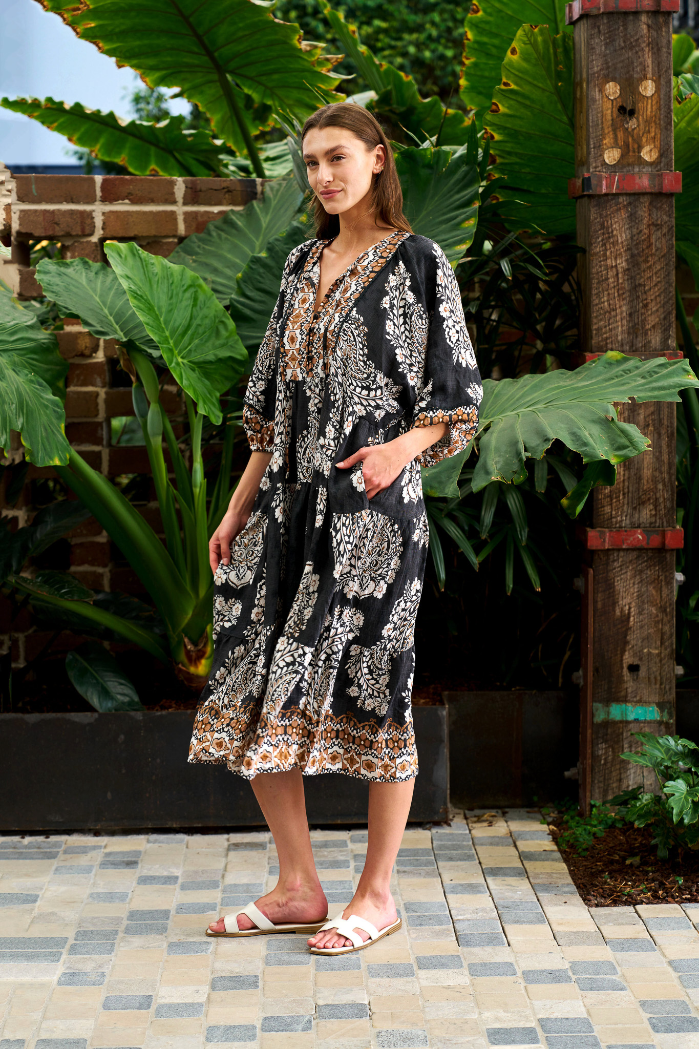 GALLAGHER DRESS-WHOLESALE WOMEN DRESS-BLACK PRINT – BOHO AUSTRALIA