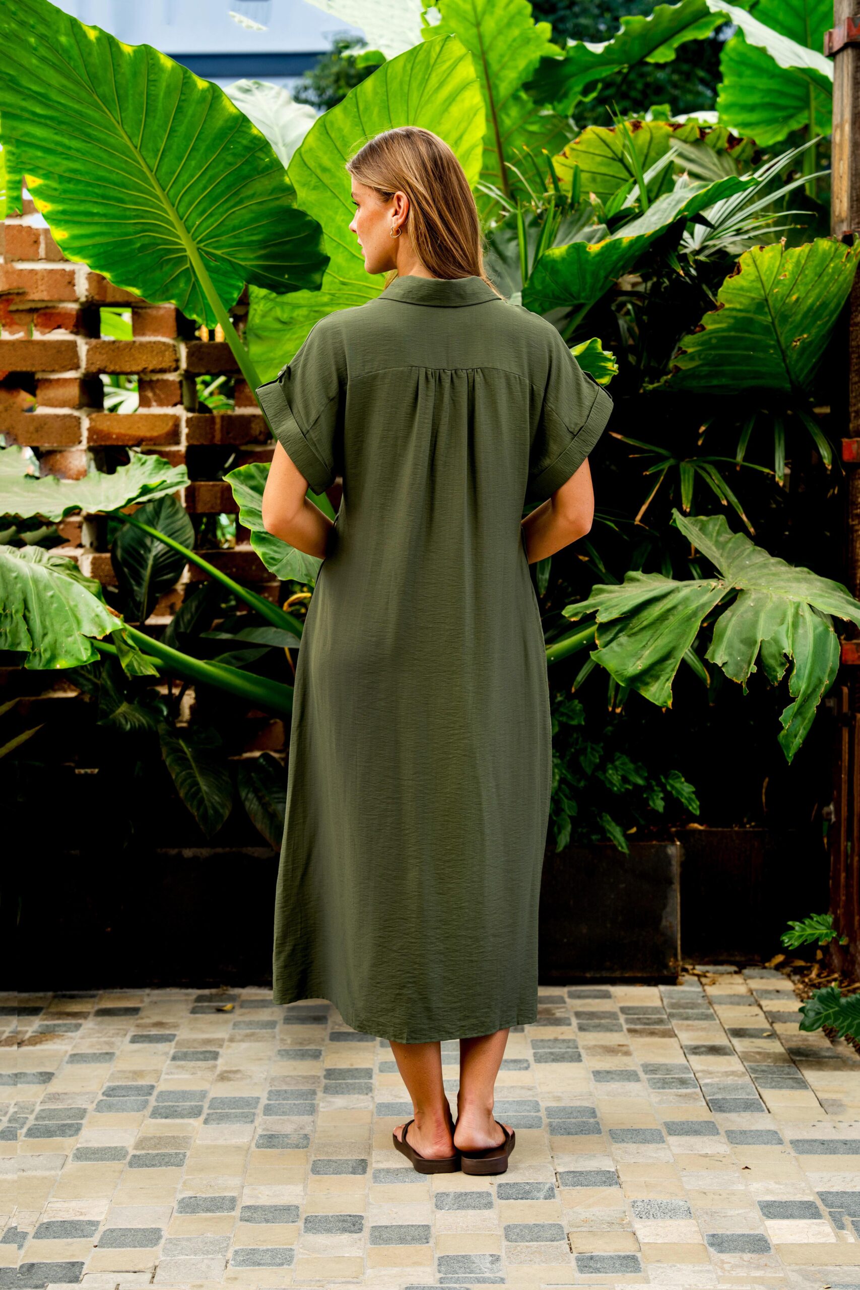 CARLSON DRESS-C24192926-MOSS GREEN – BOHO AUSTRALIA